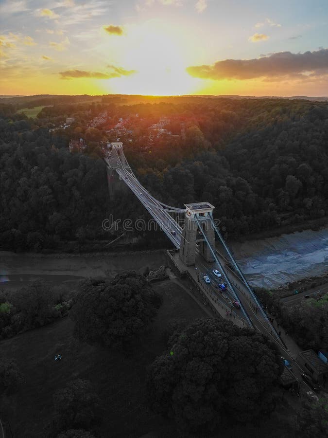 Bristol Clifton Suspension Bridge at Sunset Stock Photo - Image of ...