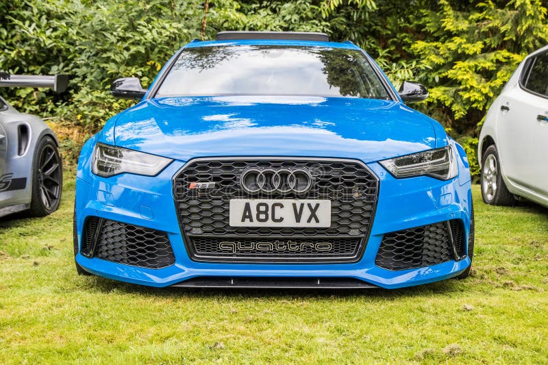 Bristol, UK- August 23, 2023: 2016 Blue Audi RS6 V8 Car at Meet ...