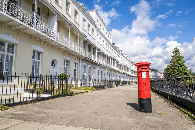Bristol, UK- August 15, 2023: Royal York Crescent in Clifton with Red ...
