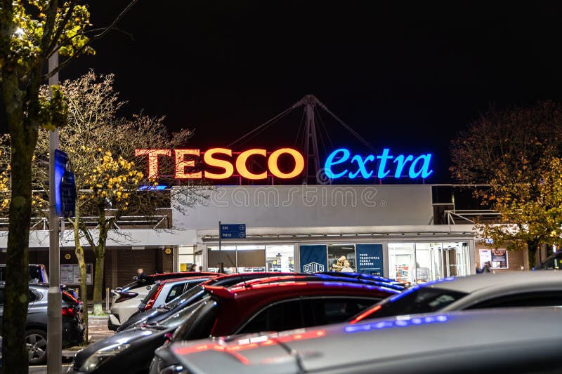 Tesco Extra Supermarket Logo Advertising Sign Editorial Image Image