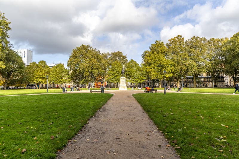 Bristol , UK - October 28, 2023: Ornate Architecture of Queen Square ...