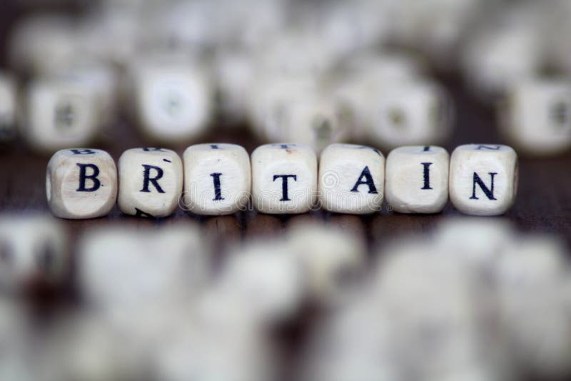 BRITAIN Text on Wooden Cubes Stock Image - Image of black, england ...