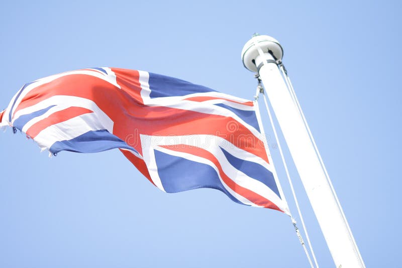 Brithish Flag in the Blue Sky Stock Photo - Image of colours ...