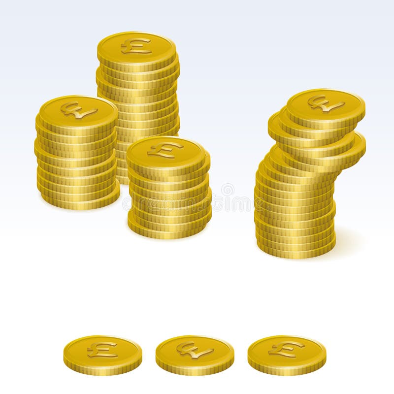 Britisches Pfund Sterling Coin Stack Vector Icons Vektor Abbildung ...
