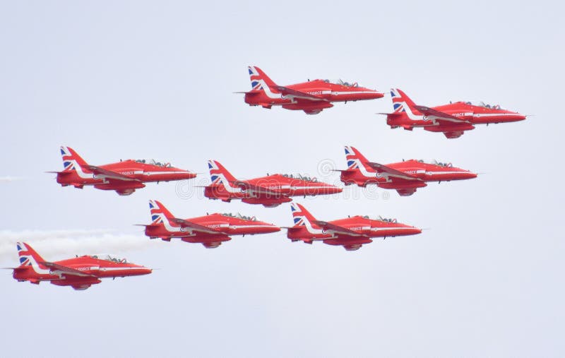 British Air Force Red Arrows Demonstration Team Editorial Photography ...