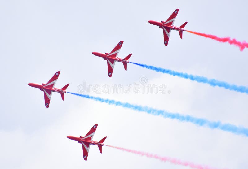 British Air Force Red Arrows Demonstration Team Editorial Image - Image ...