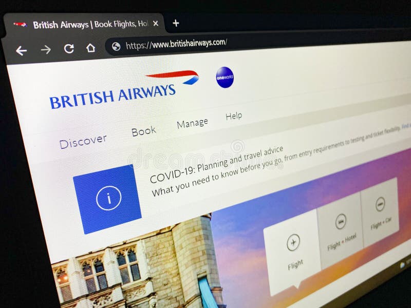 British Airways Web Page on a Computer Screen Editorial Image - Image ...