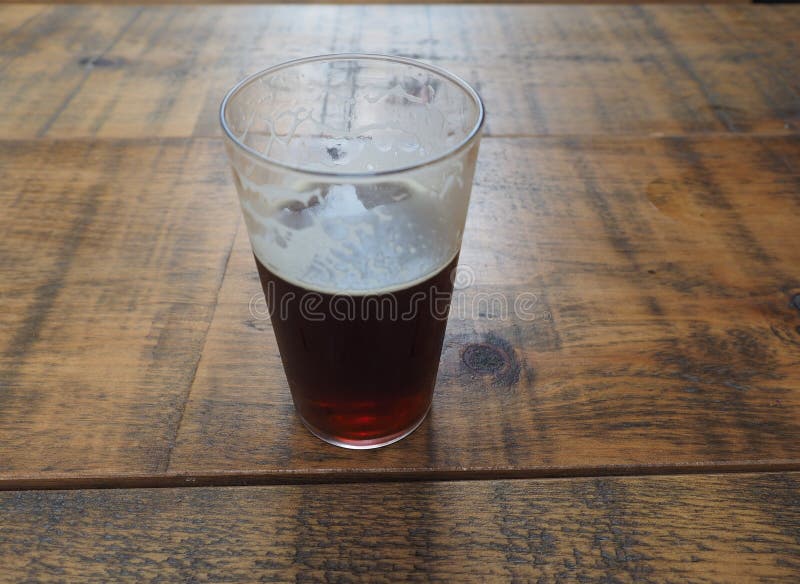 British ale beer pint stock image. Image of wooden, space - 152746225