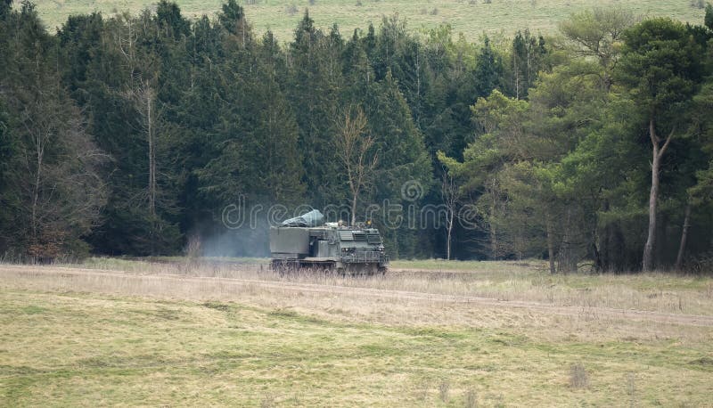Army Self Propelled M270 Multiple Launch Rocket System (MLRS) Tank Unit ...