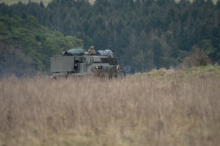 Army Self Propelled M270 Multiple Launch Rocket System (MLRS) Tank Unit ...