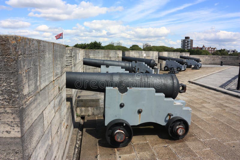 British Cannon in Fort Portsmouth Stock Image - Image of historic ...