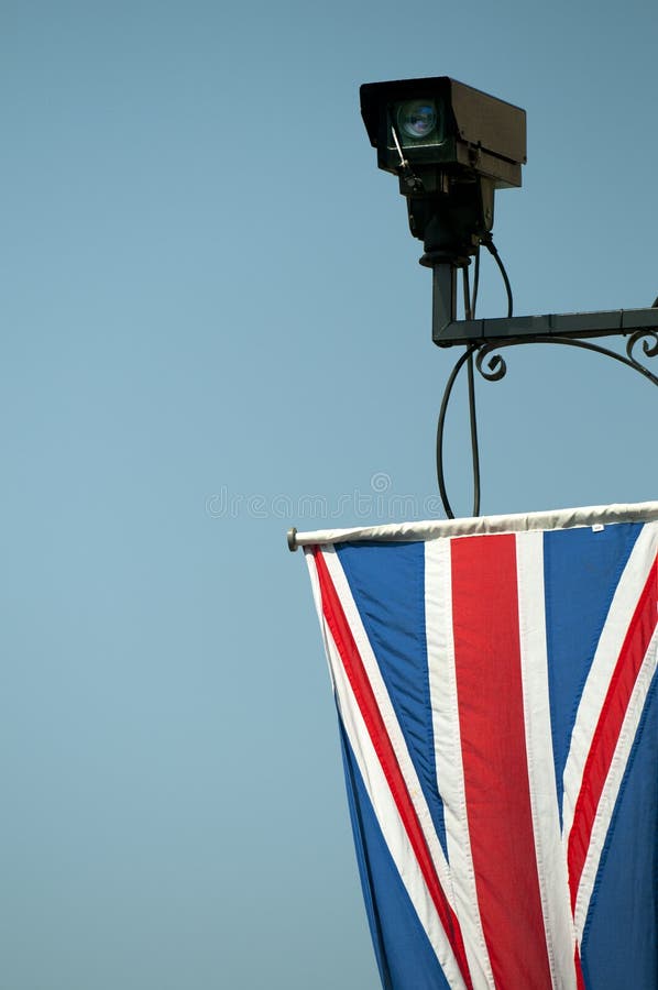 British CCTV Camera with Union Flag Stock Image - Image of closed, flag ...
