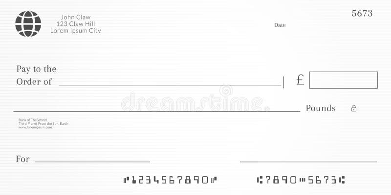 Blank British Cheque Stock Illustrations – 7 Blank British Cheque Stock ...