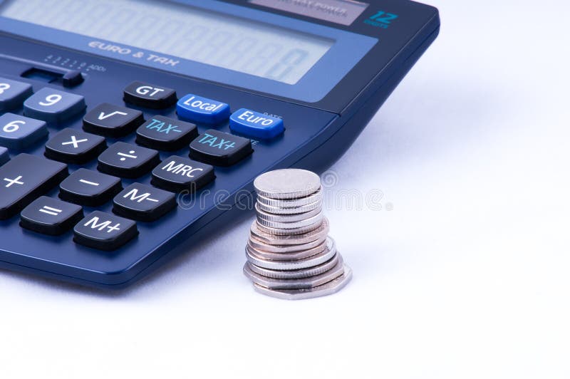 Calculator Side View Isolated Stock Image - Image of economy, plastic ...