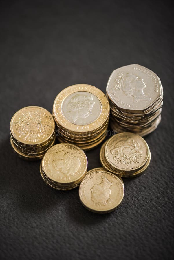British Coins Stack on Black Stock Photo - Image of coin, invest: 72100192