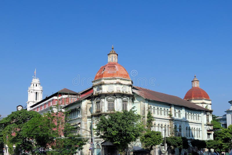 British Colonial Palace in Yangon, Myanmar Stock Image - Image of ...