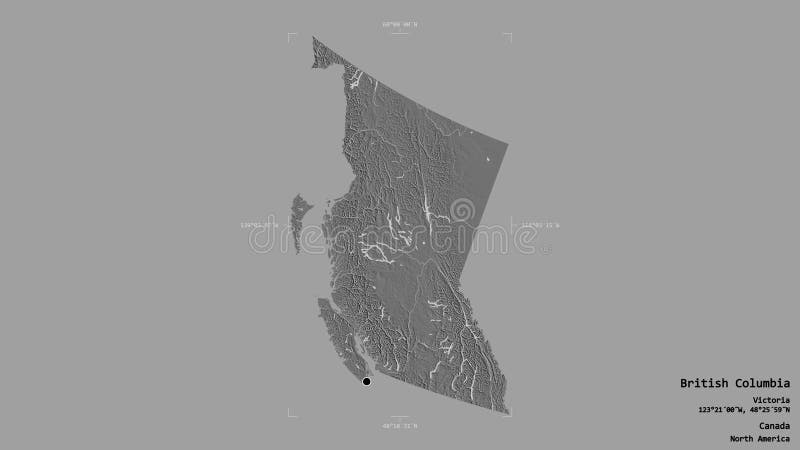 British Columbia - Canada. Bounding Box. Bilevel Stock Illustration ...