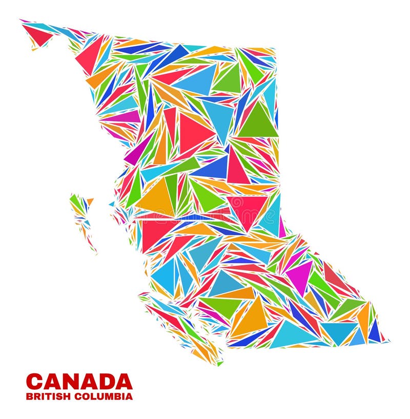 British Columbia Map - Mosaic of Color Triangles Stock Vector ...