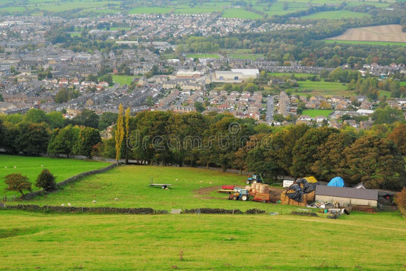 British Countryside Landscape: Farm and Tractors Stock Photo - Image of ...