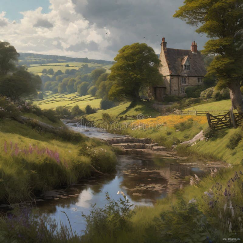 British Countryside Serenity an English Landscape Stock Photo - Image ...