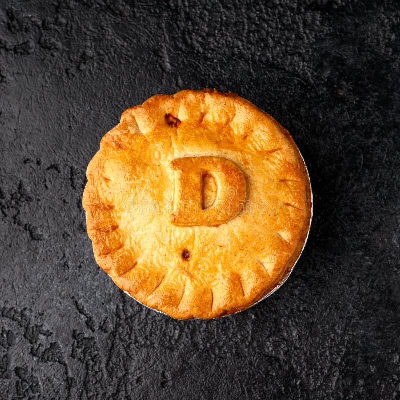 British Duck Pie on Rustic Dark Background Stock Photo - Image of ...