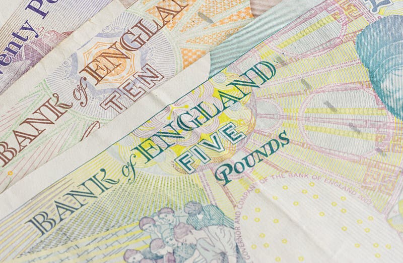 A British Five Pound Note with a Five Euro Note Editorial Photo - Image ...