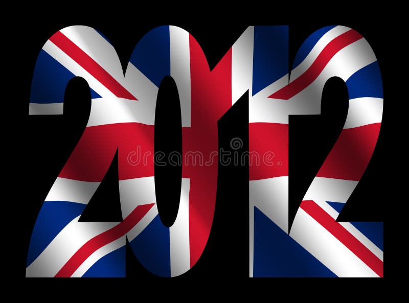British flag and 2012 text stock illustration. Illustration of london ...