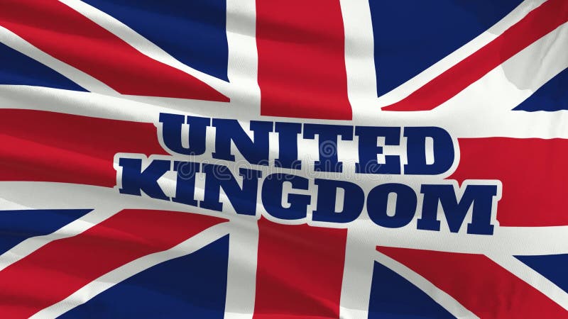 British Flag Animation with the Words United Kingdom Stock Video ...