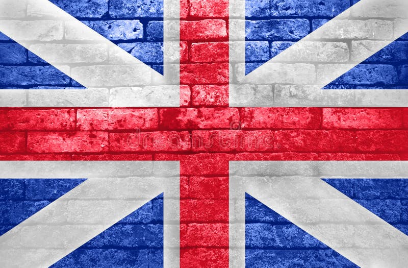 British Flag on Brick wall stock image. Image of napless - 49749985