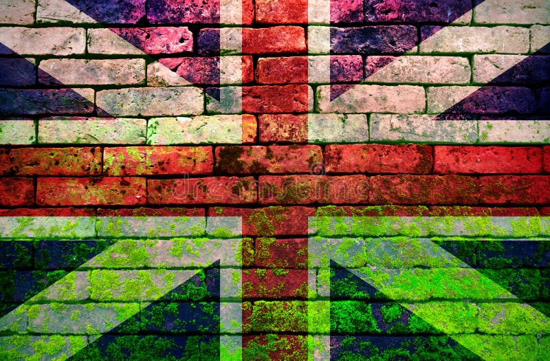 British Flag on Brick wall stock image. Image of icon - 49750327