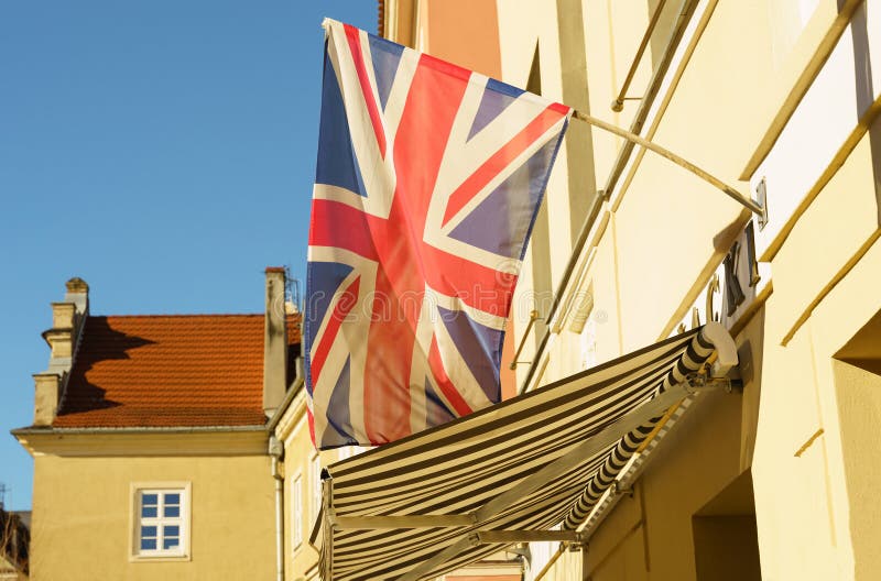 British Flag on the Building. London, UK Stock Photo - Image of flag ...
