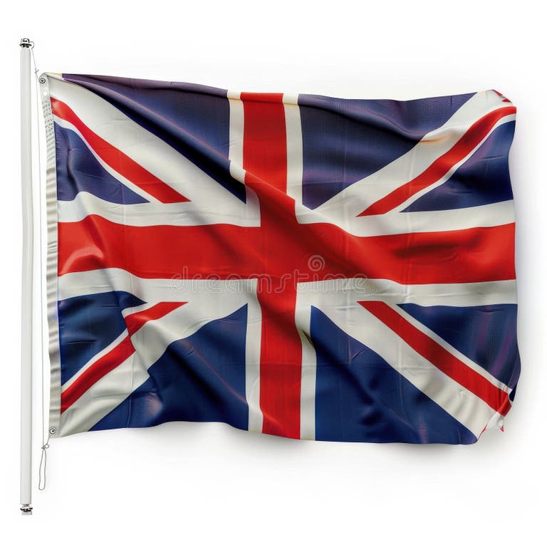 British Flag on a Clean White Background, Emphasizing Simplicity and ...
