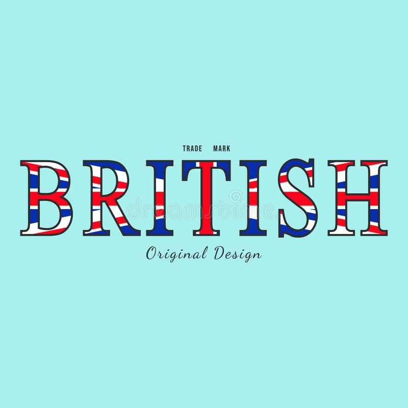 British Flag Color Logo Design Vector Art Illustration Stock Vector ...