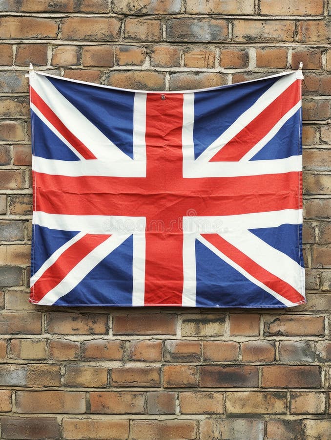 British Flag on Brick Wall stock photo. Image of architecture - 382206778