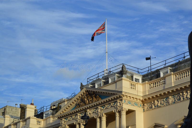 British Flag over Building stock image. Image of decor - 84831161