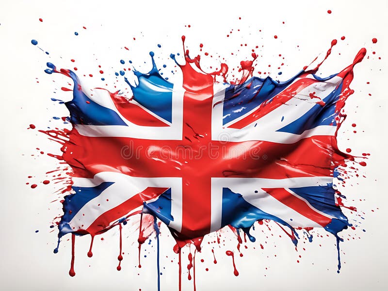 British Flag Paint Splatter Stock Illustration - Illustration of ...