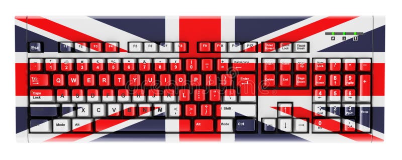 British Flag Painted on Computer Keyboard. 3D Rendering Stock ...