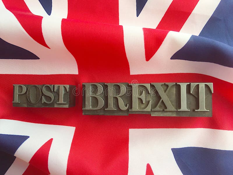 British Flag with Post Brexit Words Stock Image - Image of overhead ...