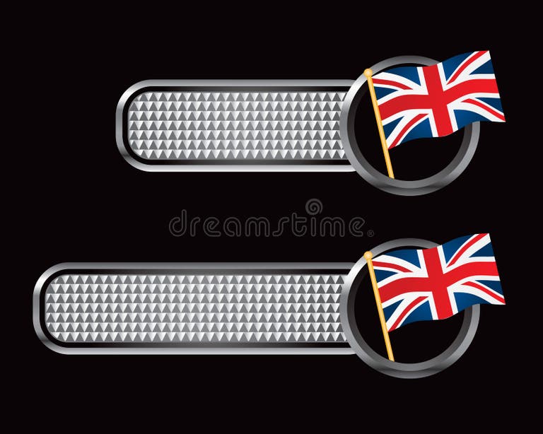 British Flag on Silver Checkered Banners Stock Vector - Illustration of ...