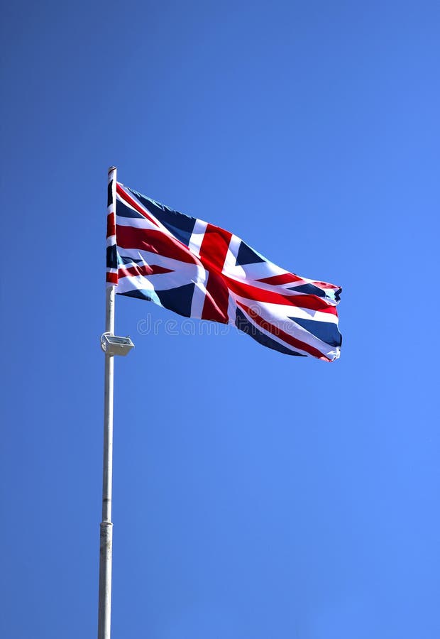 British Flag Waving in the Wind Stock Photo - Image of england ...
