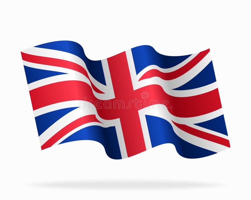 British Flag Wavy Background Layout. Vector Illustration. Stock ...