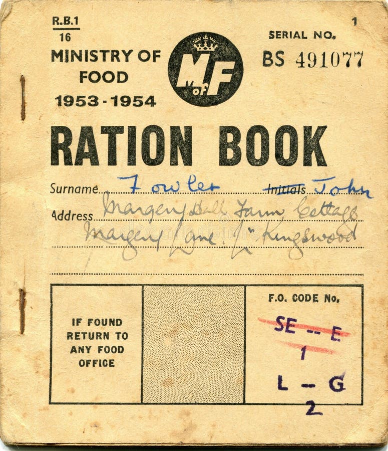 British food ration book editorial stock image. Image of world - 225272299