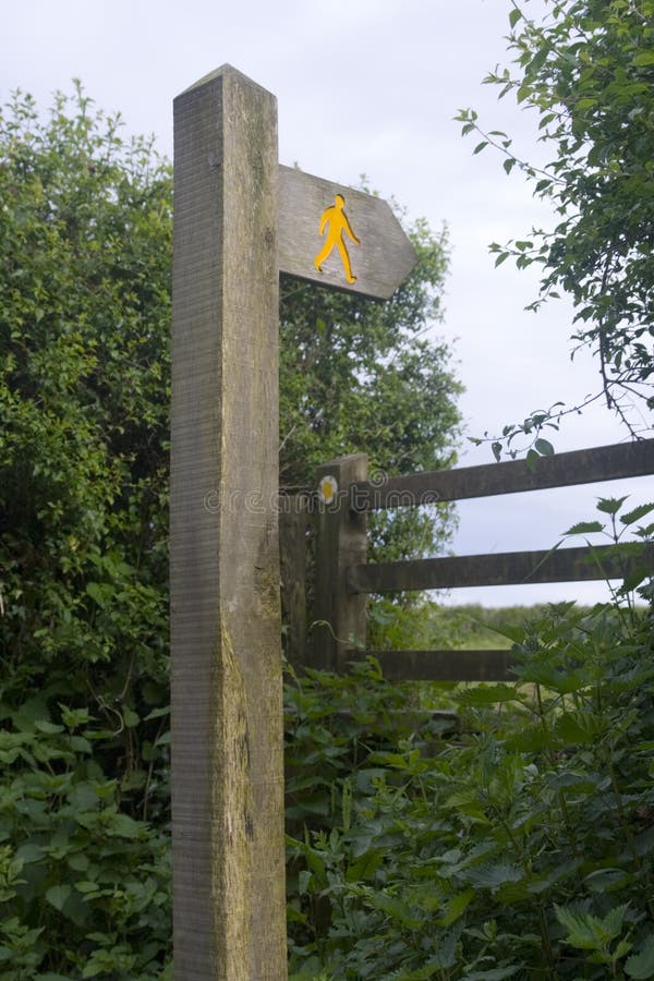 British Footpath Sign, Stile and Waymarker. Stock Image - Image of ...