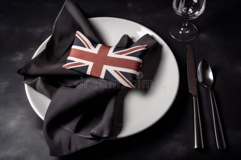 British Holiday Concept. Table Setting with British Flag Stock ...