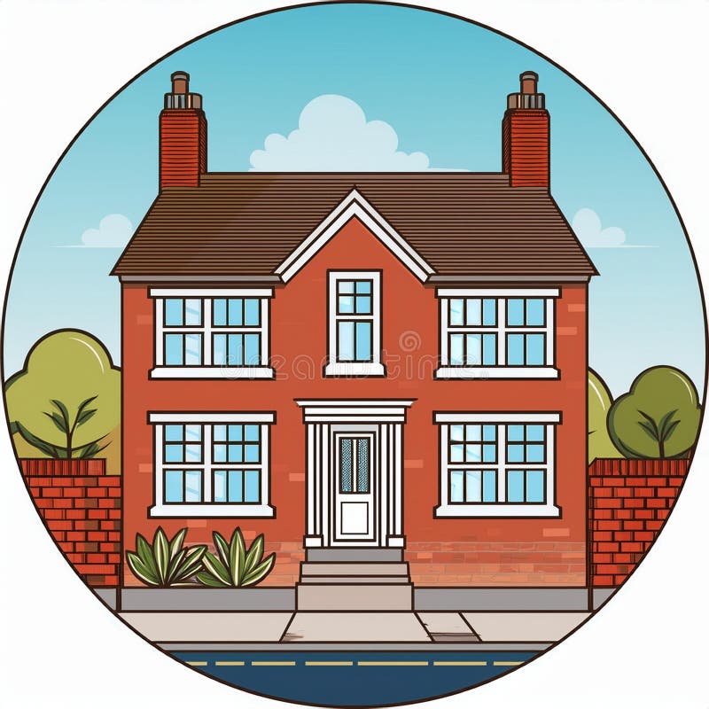 British House Illustration, AI Generated Stock Illustration ...
