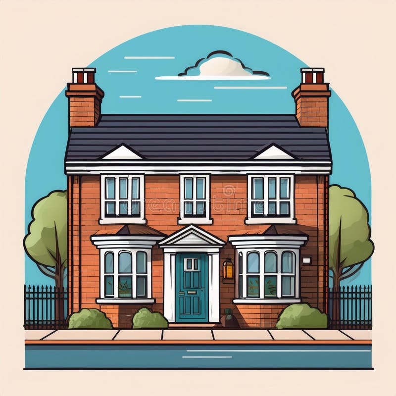 British House Illustration, AI Generated Stock Illustration ...
