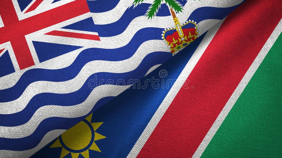 British Indian Territory and Namibia Two Flags Textile Cloth Stock ...