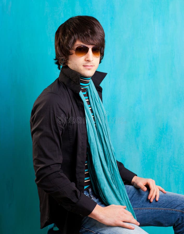 British Indie Pop Rock Look Retro Hip Young Man Stock Photo - Image of ...