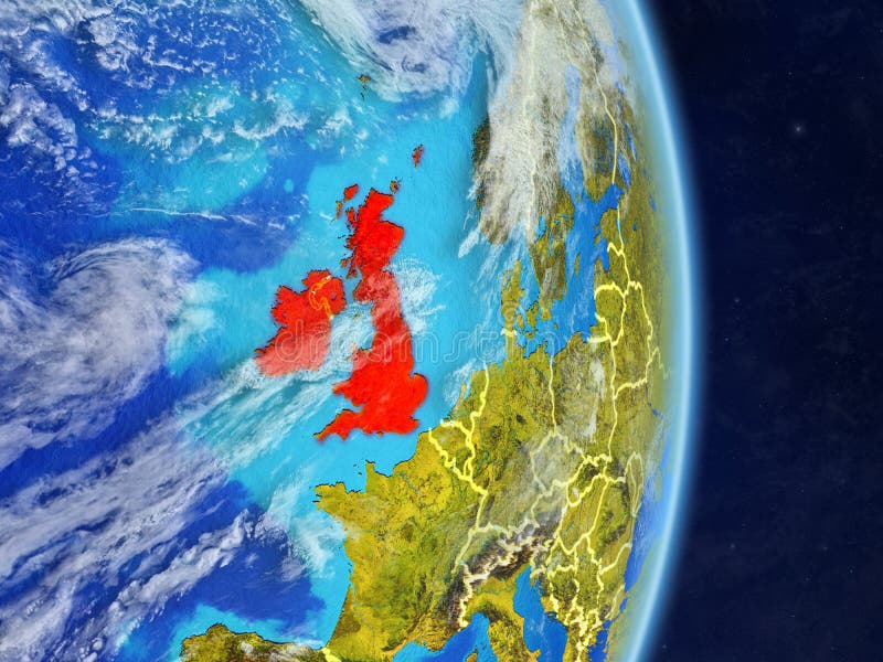 British Isles on Planet Earth Stock Illustration - Illustration of ...