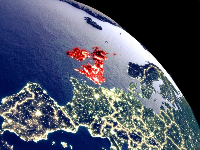 British Isles from space stock illustration. Illustration of ...